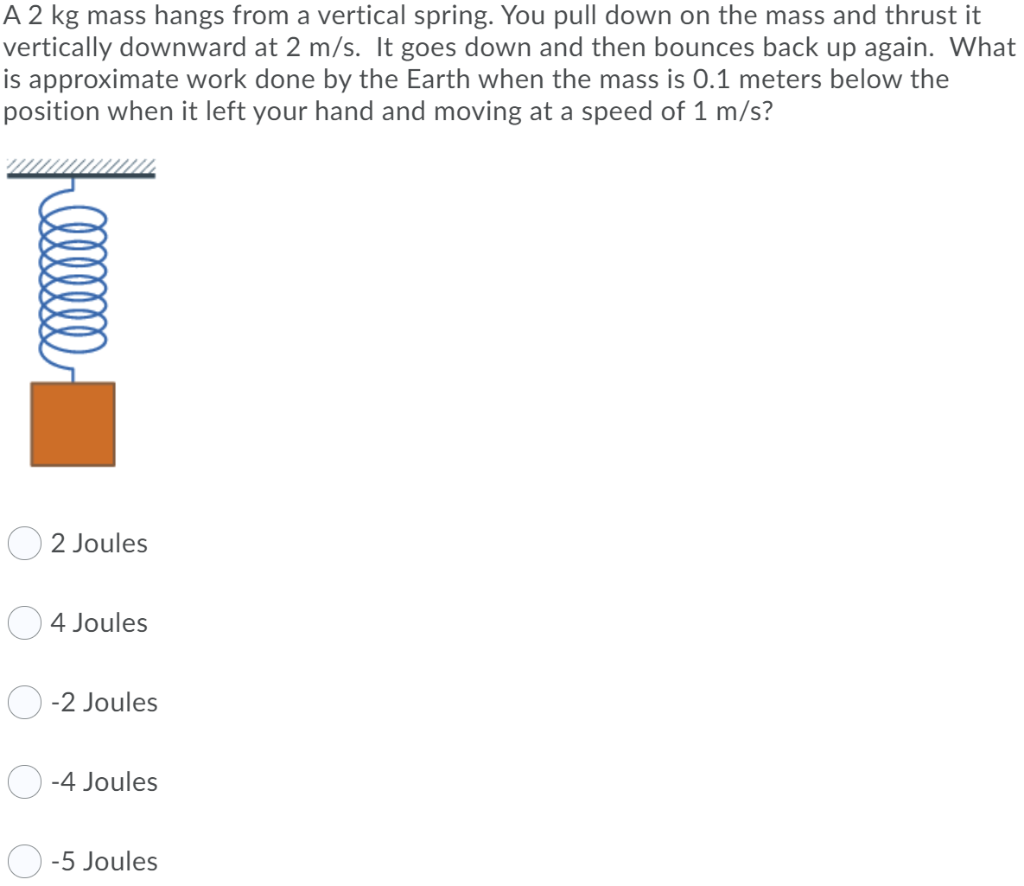 Solved A 2 kg mass hangs from a vertical spring. You pull | Chegg.com