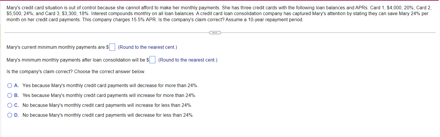 Solved month on her credit card payments. This company | Chegg.com