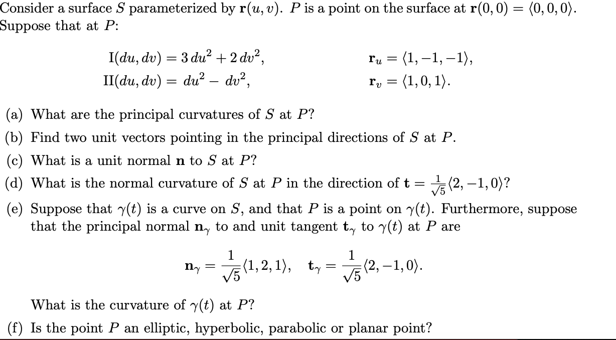 Solved Consider a surface S parameterized by r(u, v). P is a | Chegg.com