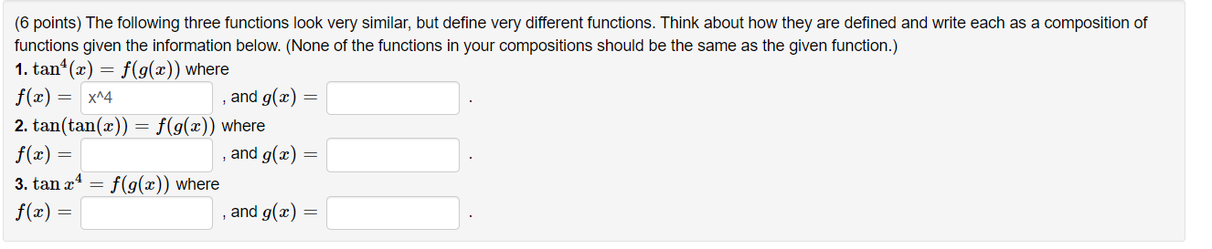 Solved (6 points) The following three functions look very | Chegg.com