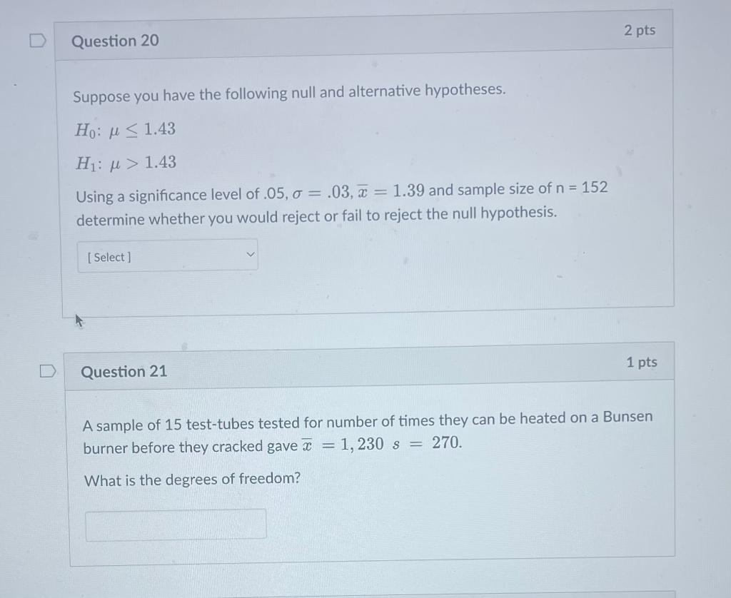 Solved Suppose you have the following null and alternative | Chegg.com