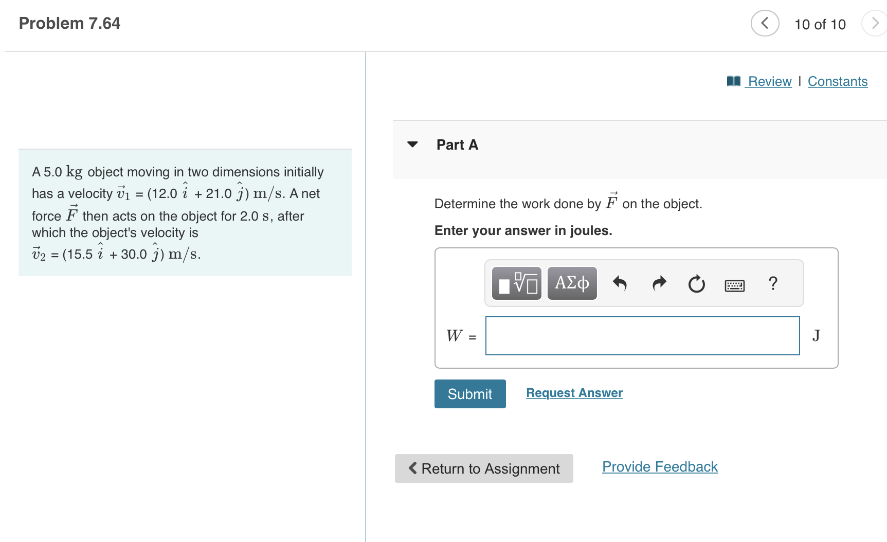 Solved A 5.0 kg object moving in two dimensions initially | Chegg.com