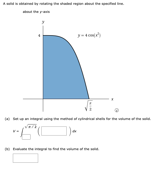 Solved A solid is obtained by rotating the shaded region | Chegg.com