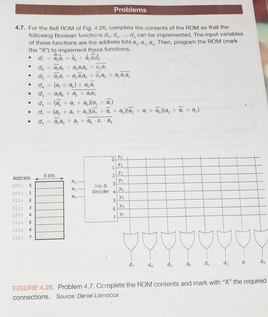 Solved Problems . 4.7. For the 8x8 ROM of Fig. 4.26, | Chegg.com