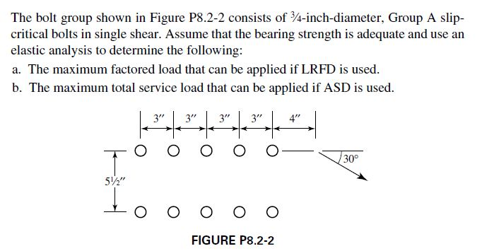 Solved The bolt group shown in Figure P8.2-2 consists of | Chegg.com