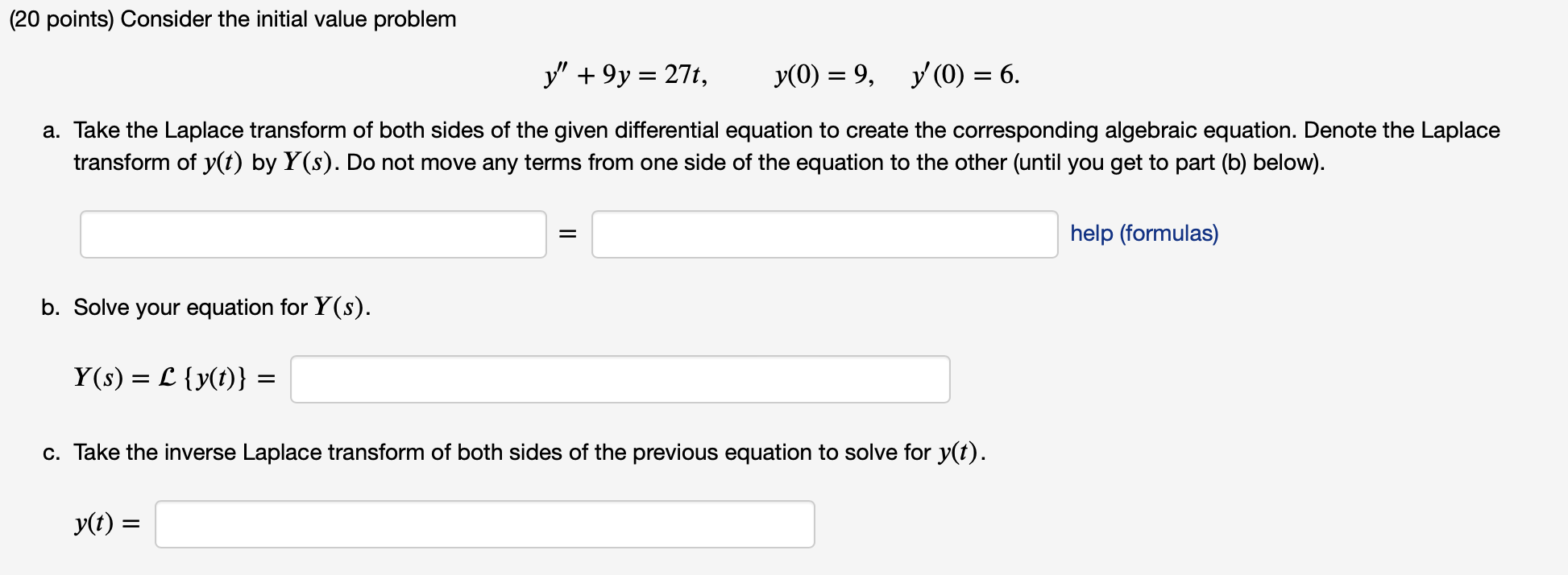 Solved (20 points) Consider the initial value problem | Chegg.com