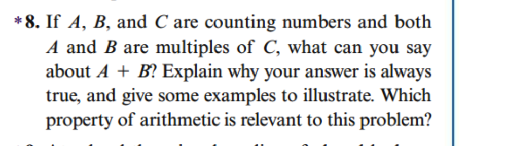 Solved *8. If A, B, and C are counting numbers and both A | Chegg.com