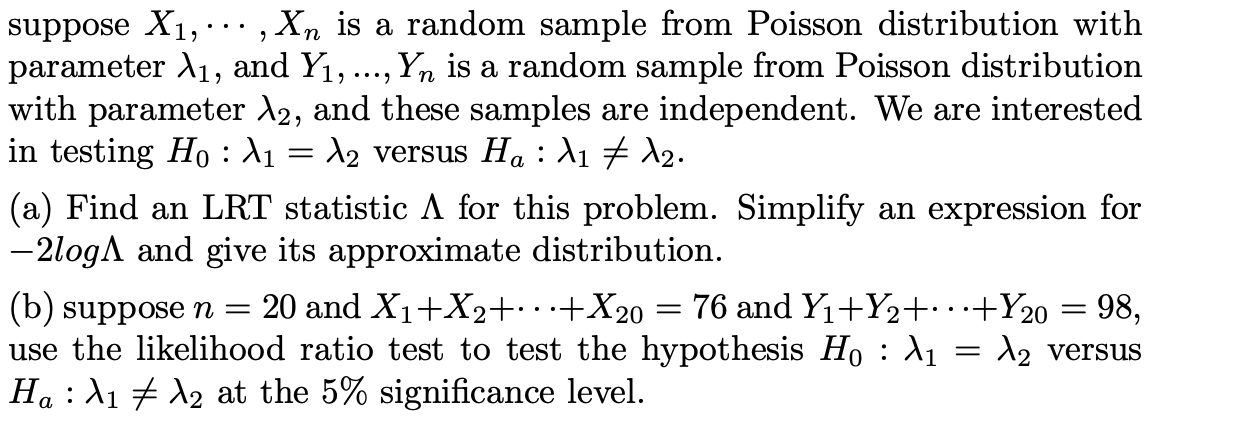 suppose X1, ... , Xn is a random sample from Poisson | Chegg.com