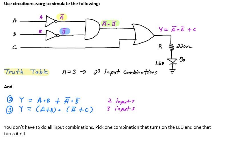 Solved Use circuitverse.org to simulate the following: A Ā A | Chegg.com