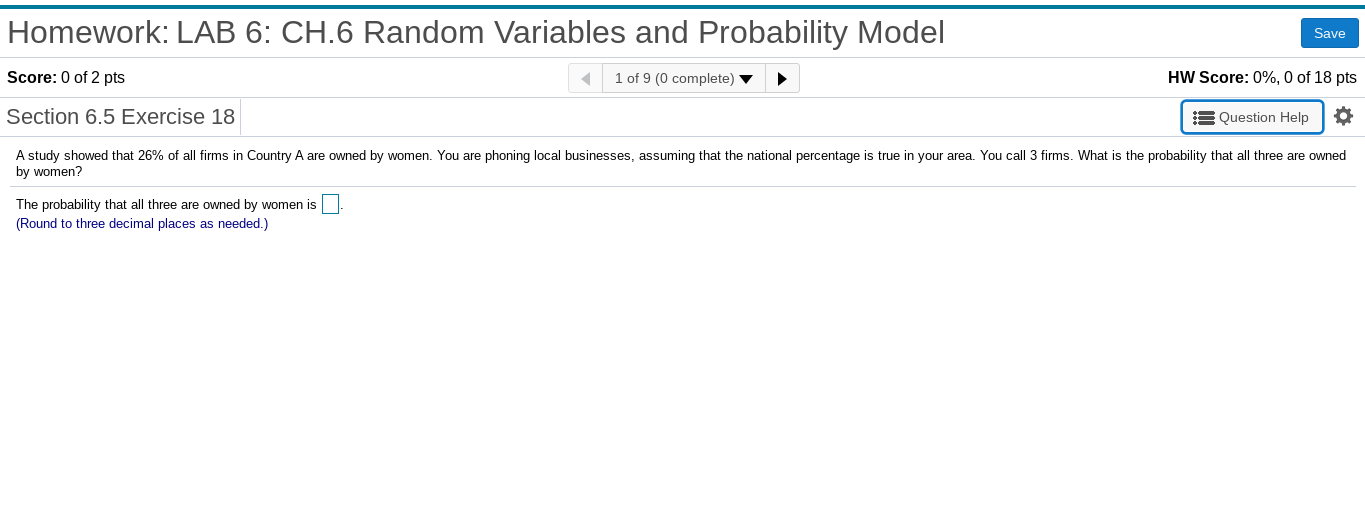 Solved Homework: LAB 6: CH.6 Random Variables and | Chegg.com