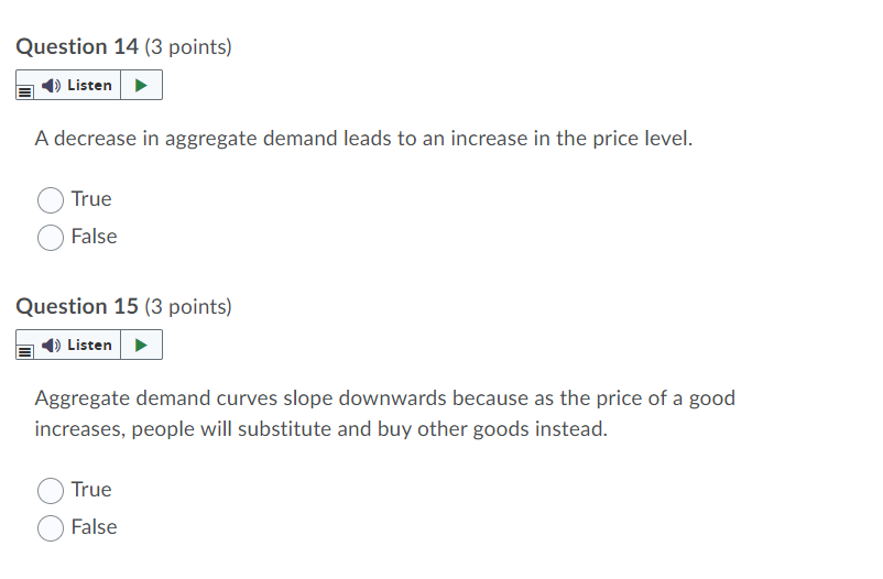 Solved Question 14 (3 points) Listen A decrease in aggregate | Chegg.com
