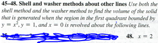 Solved 45-48. Shell and washer methods about other lines Use | Chegg.com