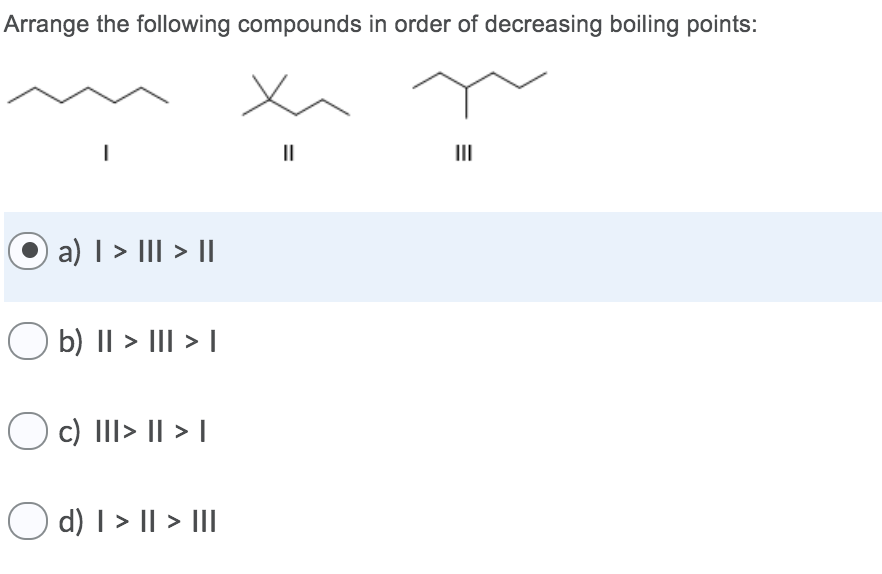 Solved Arrange the following compounds in order of | Chegg.com