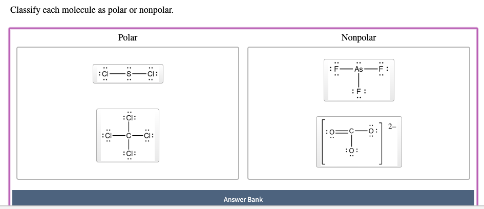 Solved Classify each molecule as polar or nonpolar. Polar | Chegg.com