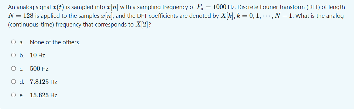 Solved An analog signal x(t) is sampled into x[n] with a | Chegg.com