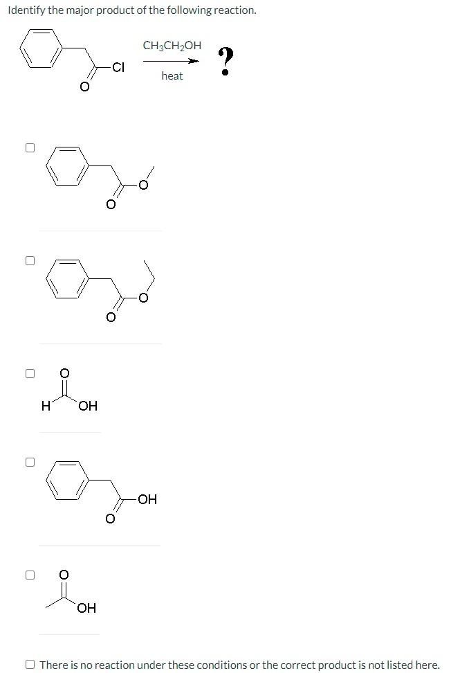 Solved Identify the major product of the following reaction. | Chegg.com