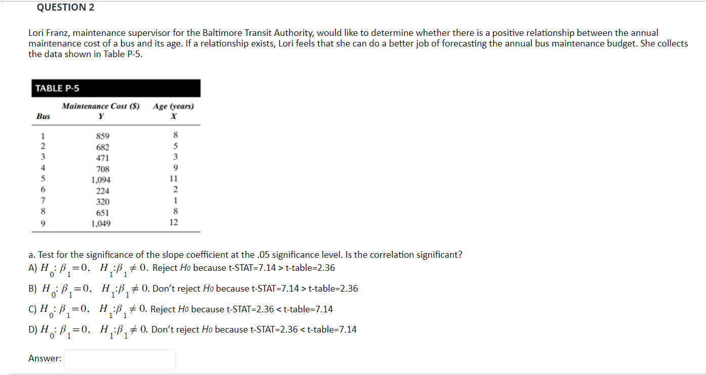 Solved Lori Franz, maintenance supervisor for the Baltimore | Chegg.com