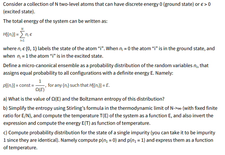 Consider a collection of N two-level atoms that can | Chegg.com