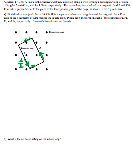 Solved A current I-3.00 A flows in the counter-clockwise | Chegg.com