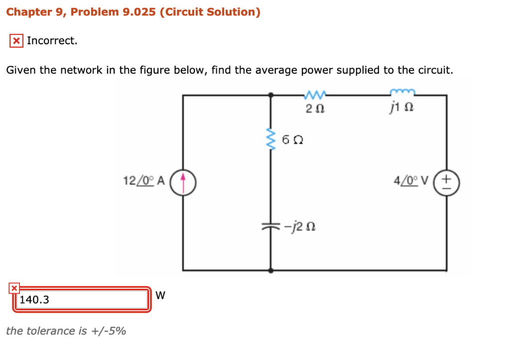 Solved Chapter 9, Problem 9.025 (Circuit Solution) | Chegg.com