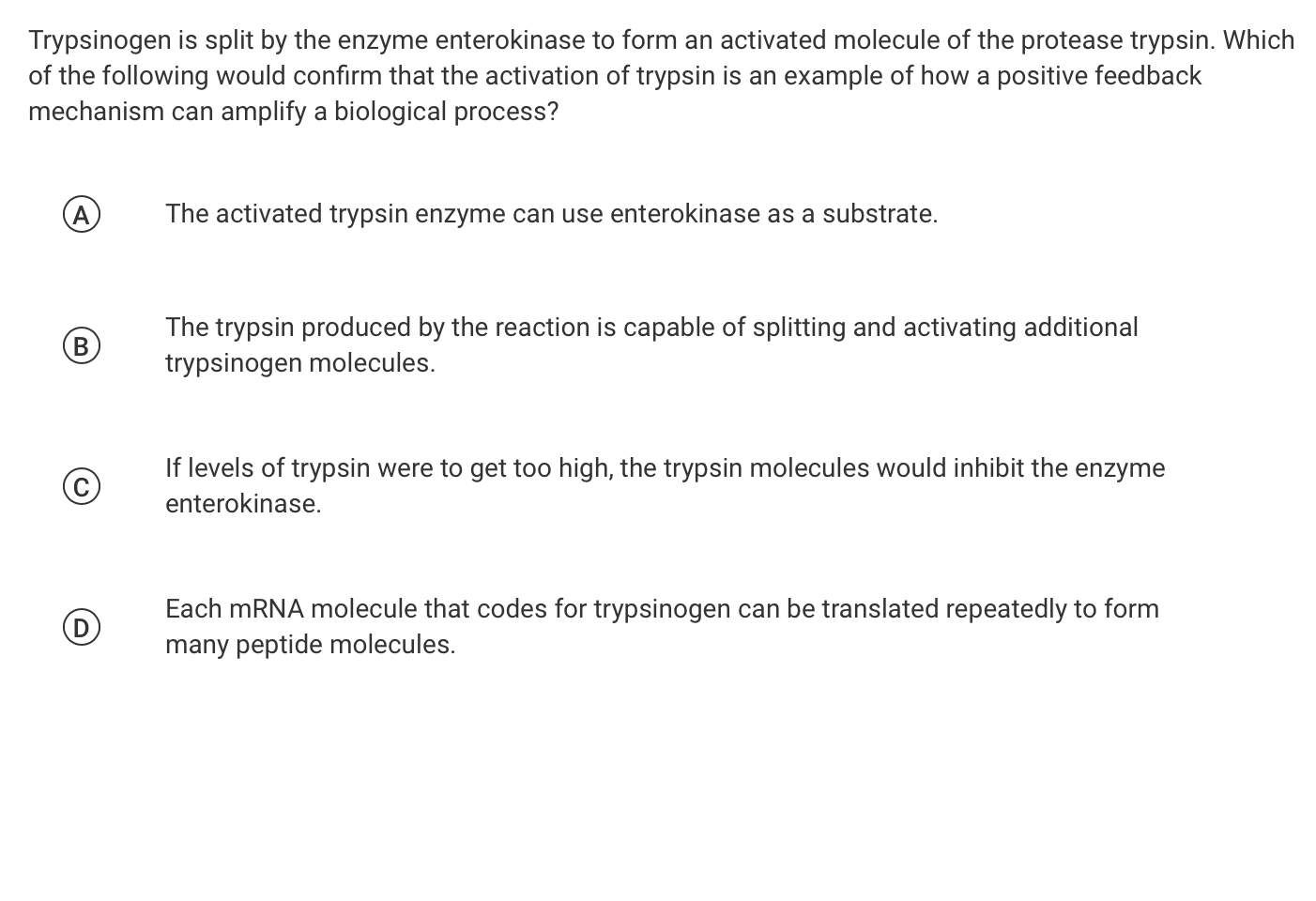 Solved Trypsinogen is split by the enzyme enterokinase to | Chegg.com
