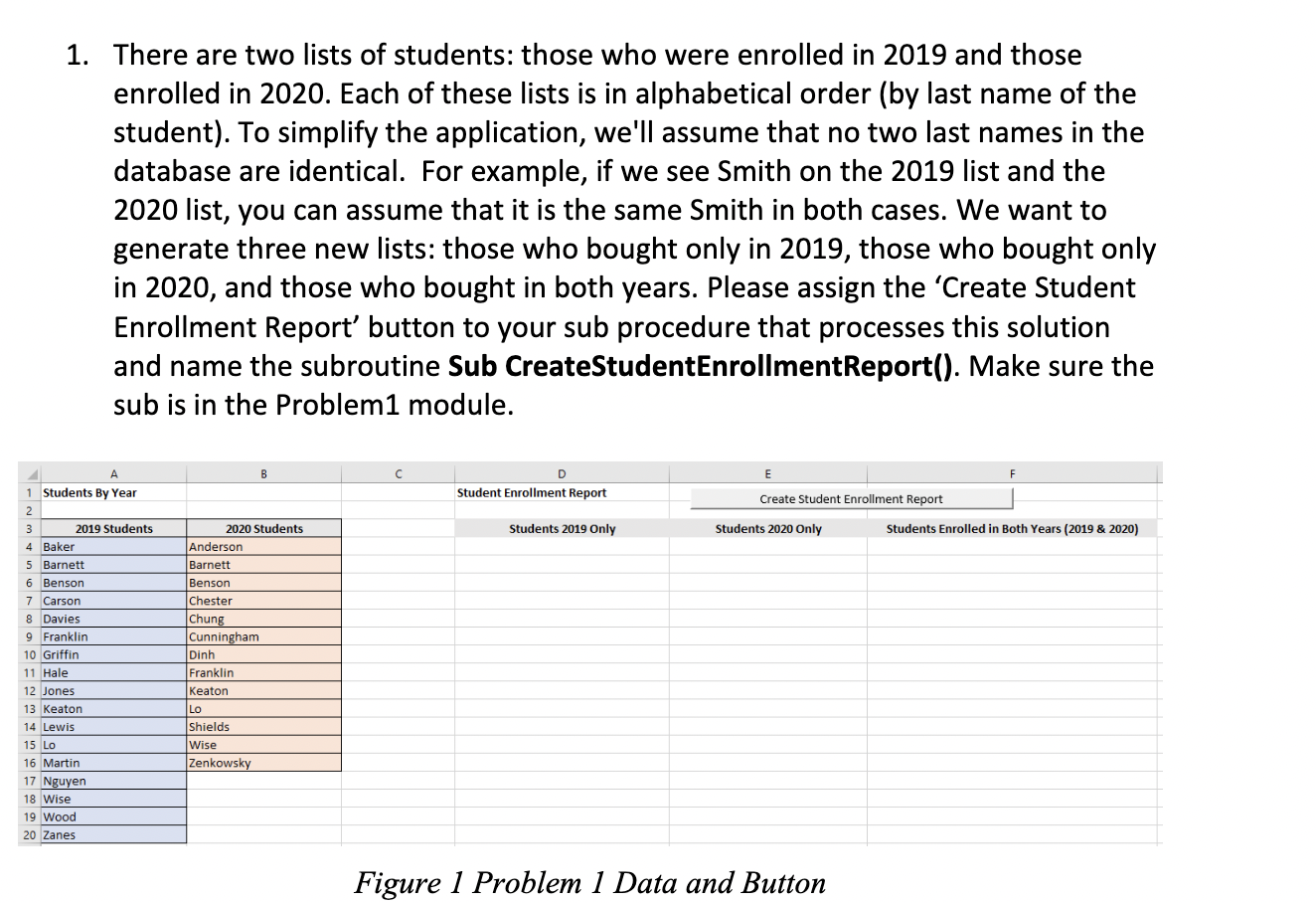 1 There Are Two Lists Of Students Those Who Were Chegg