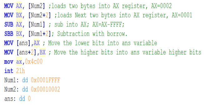 write a extended Shifting in assembly language code | Chegg.com