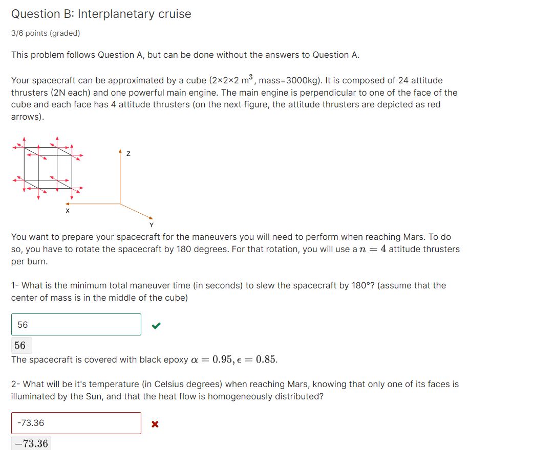 Solved Question B: Interplanetary cruise 3/6 points (graded) | Chegg.com