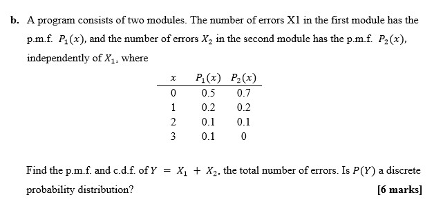 Solved b. A program consists of two modules. The number of | Chegg.com