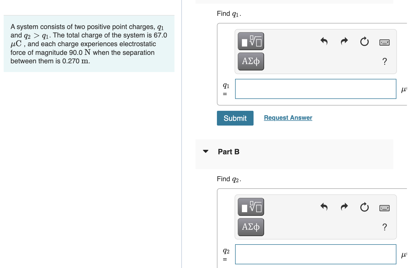 Solved A system consists of two positive point charges, 91 | Chegg.com