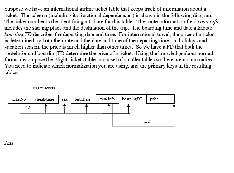 Solved Suppose we have an international airline ticket table | Chegg.com