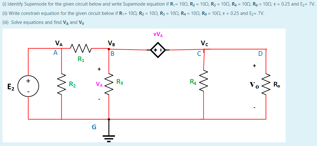 Solved i) Identify Supernode for the given circuit below and | Chegg.com