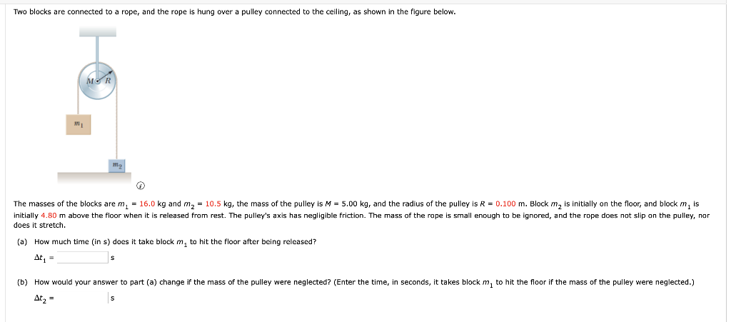 Solved Two blocks are connected to a rope, and the rope is | Chegg.com