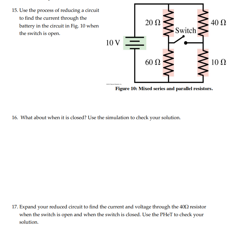 Solved 15. Use the process of reducing a circuit to find the | Chegg.com