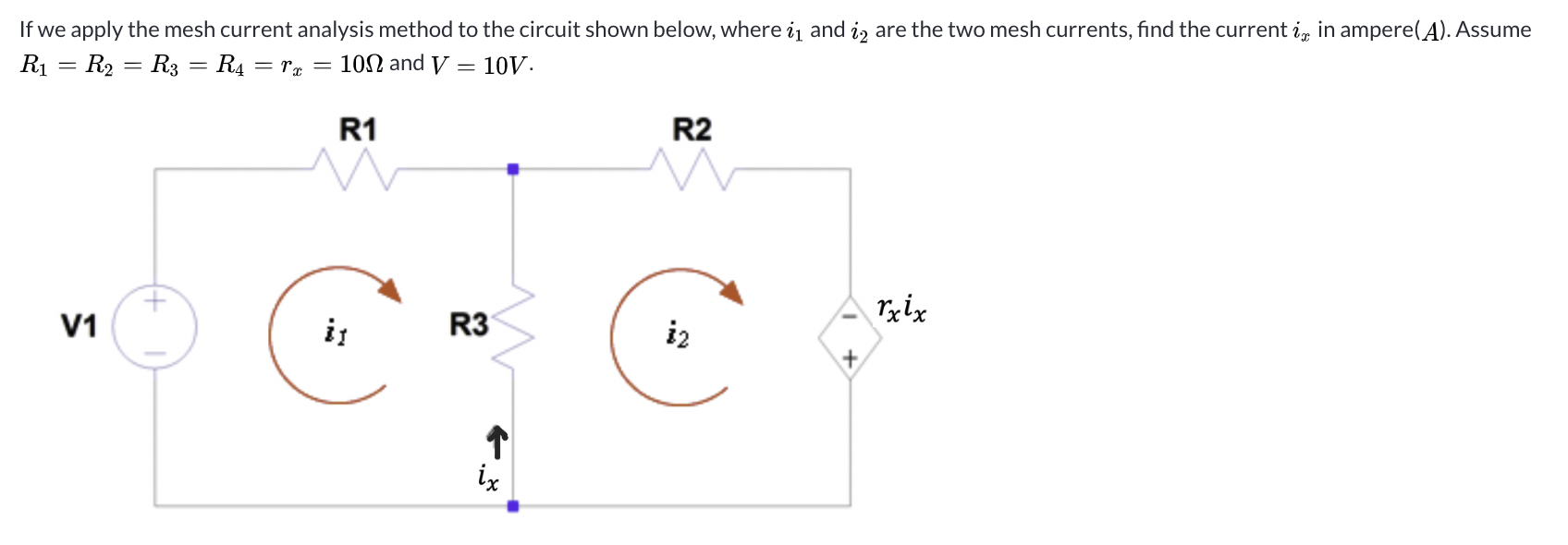 Solved If we apply the mesh current analysis method to the | Chegg.com