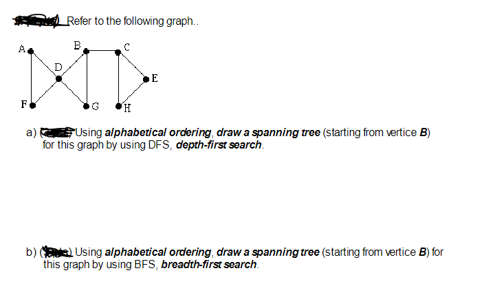 Solved Refer to the following graph.. a) Using alphabetical | Chegg.com