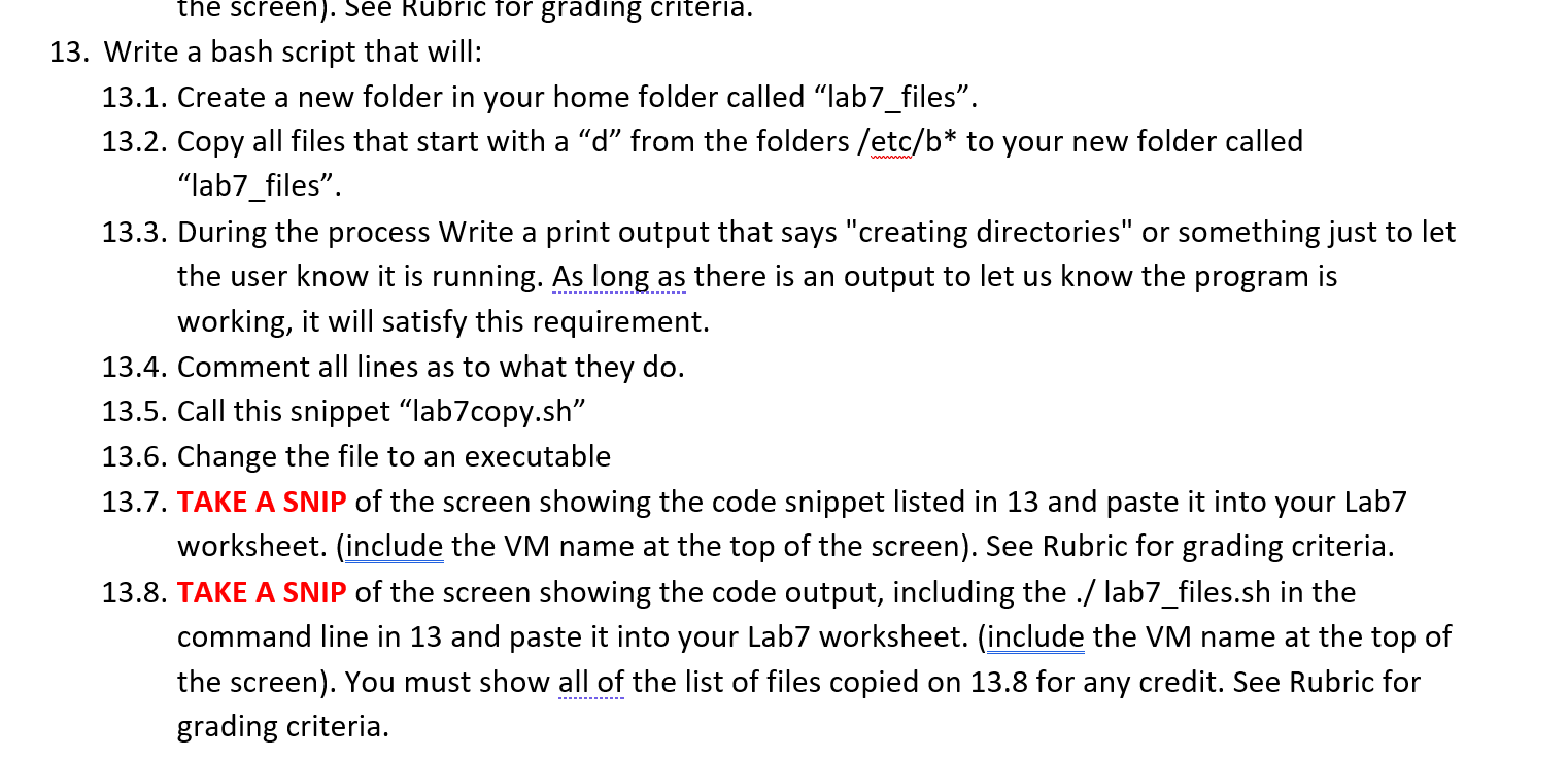 Solved 13 Write A Bash Script That Will 131 Create A New