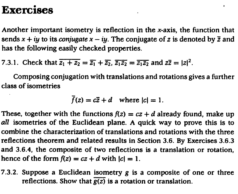 Solved Another important isometry is reflection in the | Chegg.com