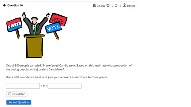 Solved Out of 300 people sampled, 54 preferred Candidate A. | Chegg.com