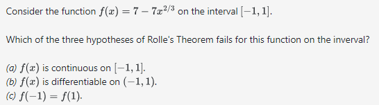 Solved Consider the function f(x)=7-7x23 ﻿on the interval | Chegg.com
