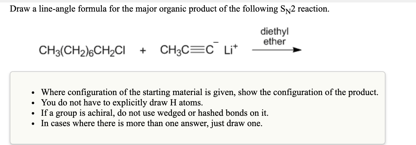 Solved Draw a line-angle formula for the major organic | Chegg.com