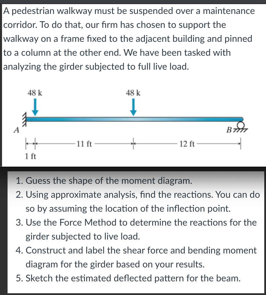 Solved A pedestrian walkway must be suspended over a | Chegg.com