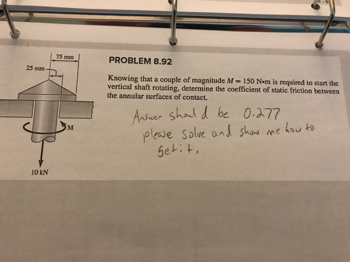 Solved 5m PROBLEM 8.92 25 mm Knowing that a couple of | Chegg.com