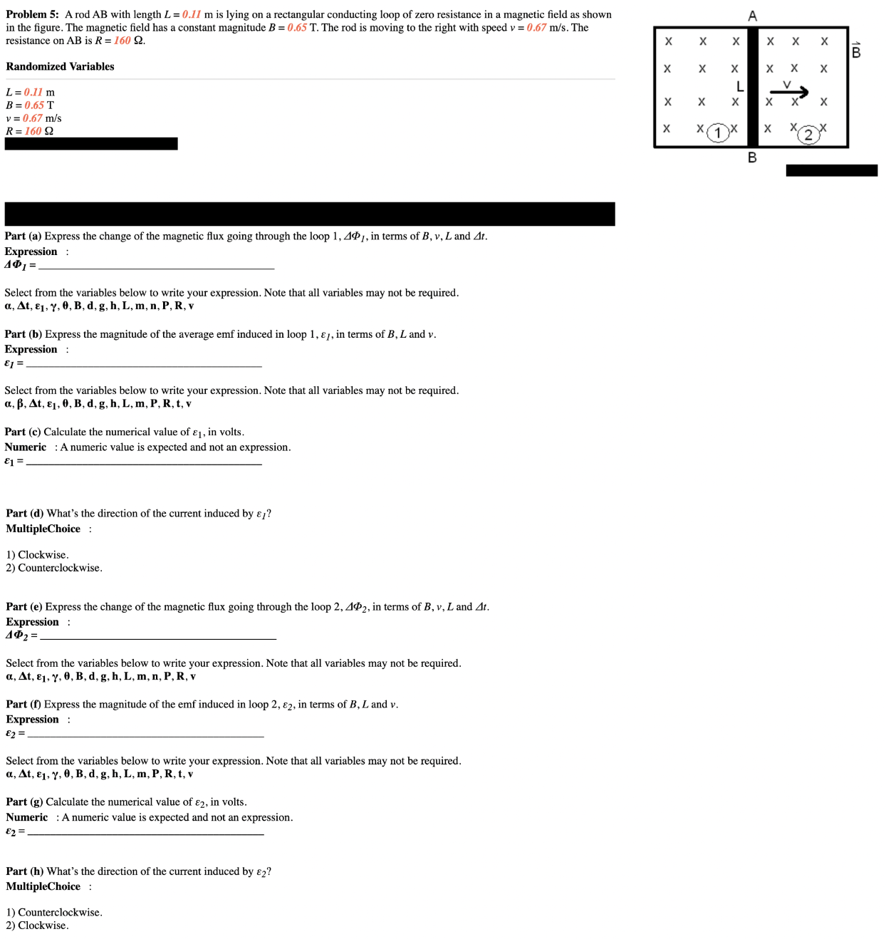 Solved Part (a) ﻿Express the change of the magnetic flux | Chegg.com