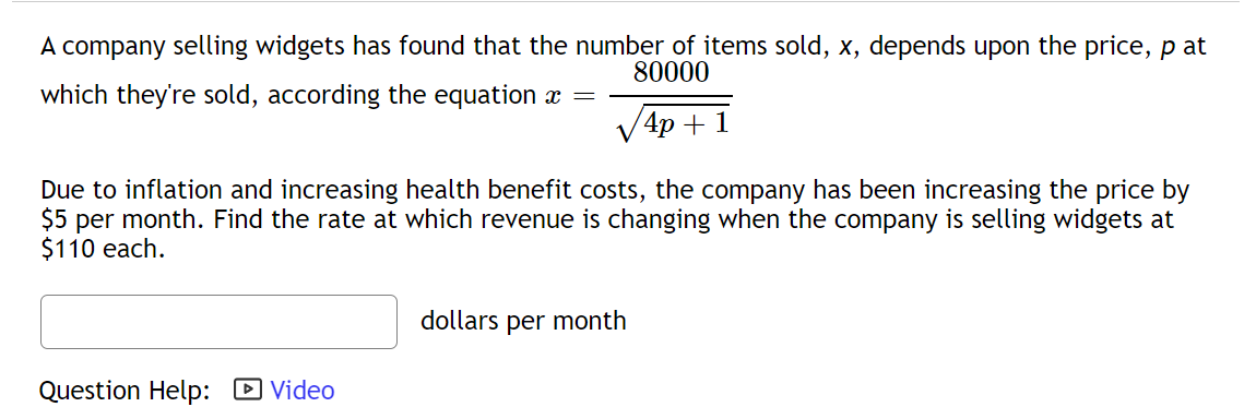 Solved A company selling widgets has found that the number | Chegg.com