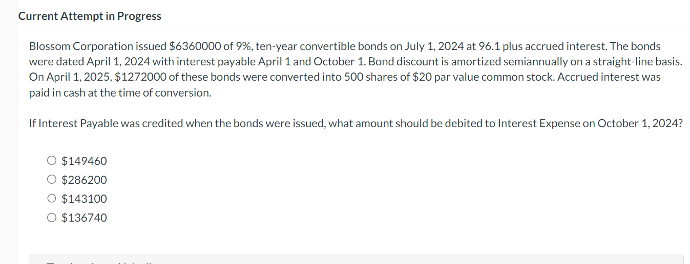 Solved Blossom Corporation issued $6360000 of 9%, ten-year | Chegg.com