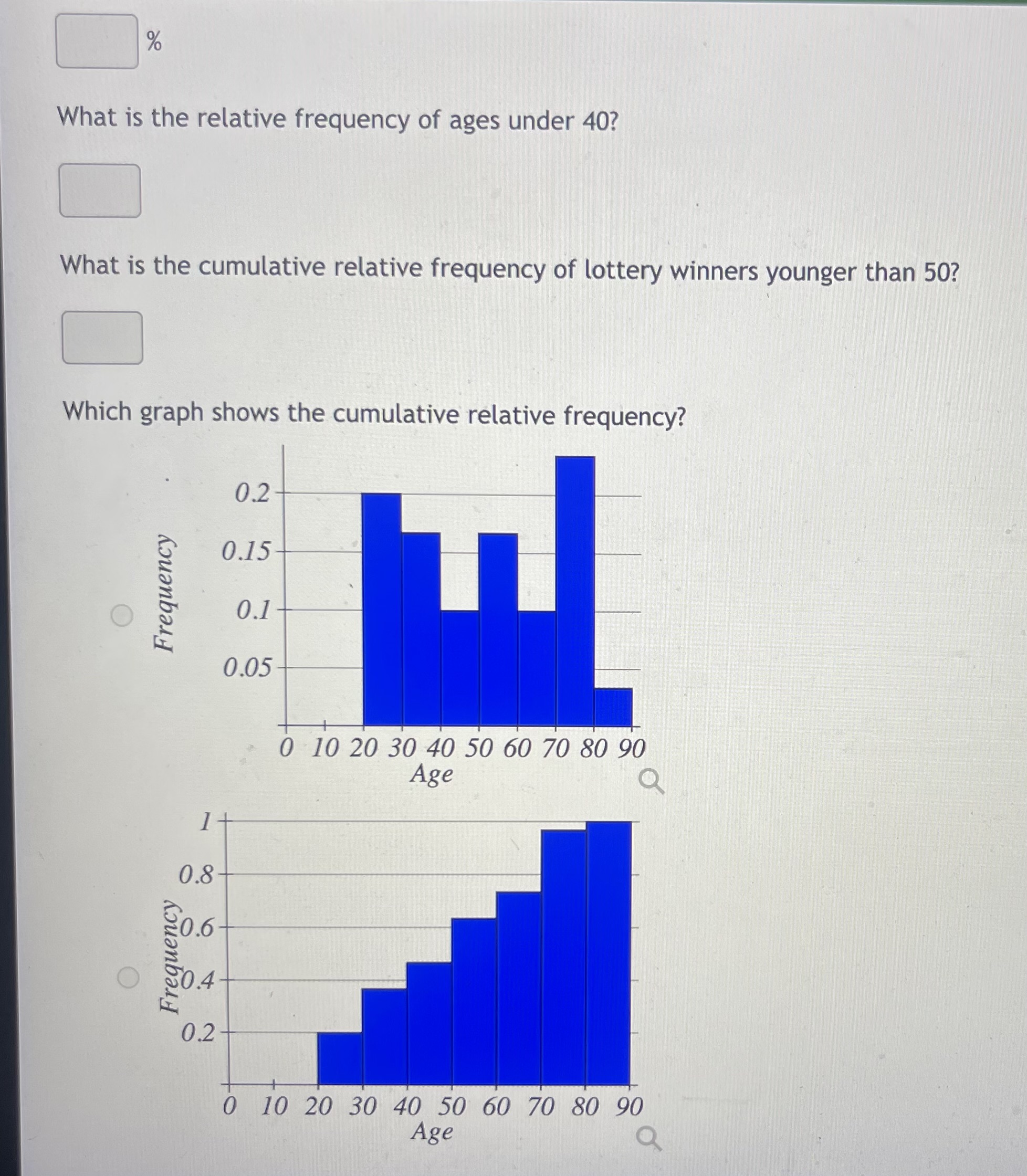 Solved The following data represents the age of 30 lottery | Chegg.com