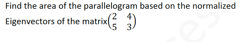 Solved Find the area of the parallelogram based on the | Chegg.com