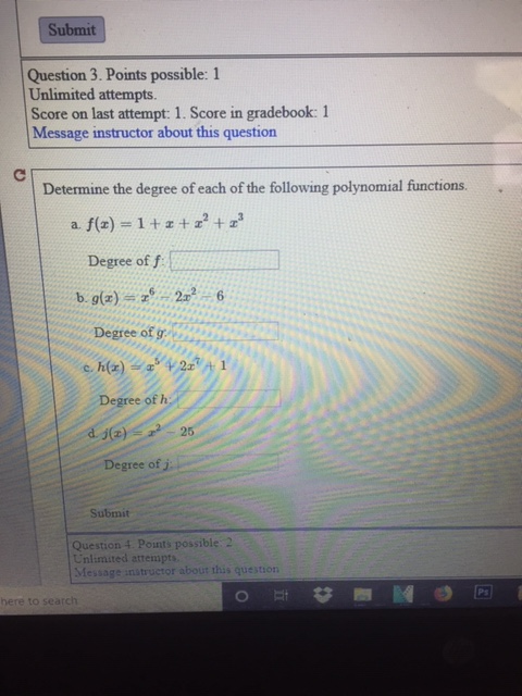 Solved Submit Question 3. Points possible: 1 Unlimited | Chegg.com