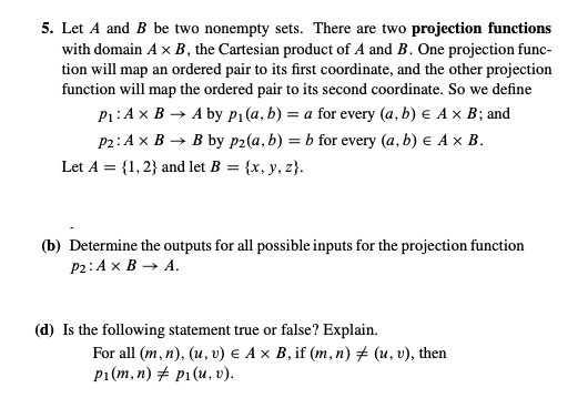 Solved 5. Let A and B be two nonempty sets. There are two | Chegg.com